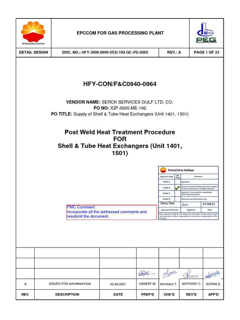 HFY 3800 0000 VED 192 QC PD 0005 - A Post Weld Heat Treatment Proce ...