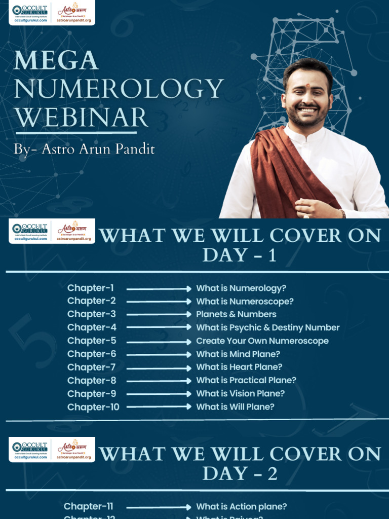 Mega Numerology Webinar Day 2 Ppt With Content Pdf Planets In Astrology