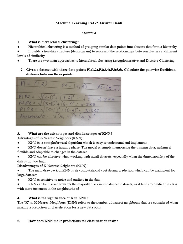 Machine Learning ISA-2 Answer Bank | PDF | Cluster Analysis | Artificial Neural Network
