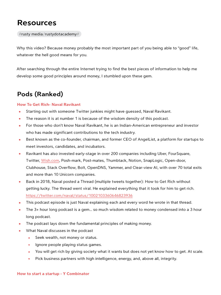 Rusty Recommendation | PDF | Career & Growth | Business