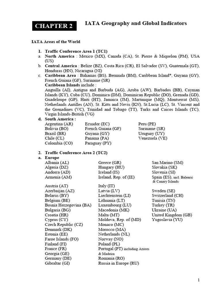 IATA Geography and Global Indicators | PDF | Caribbean | Africa