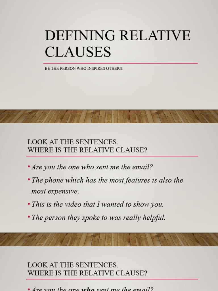 Defining Relative Clauses | PDF