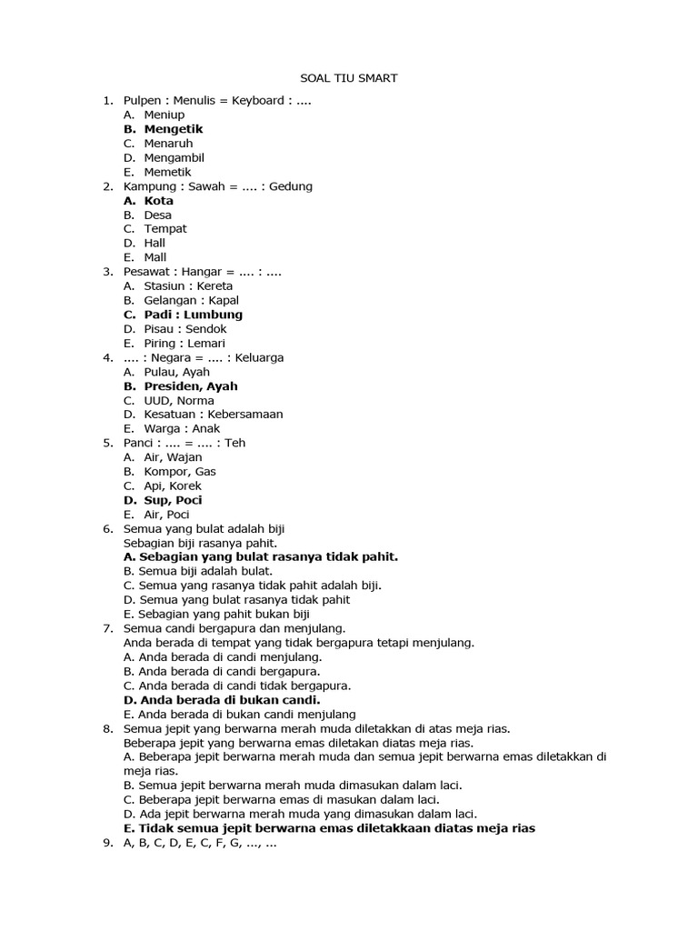Soal Tryout Kelurga Tiu Part 1 | PDF