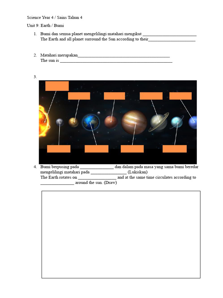 Sains Bumi Tahun 4: Putaran dan Orbit | PDF