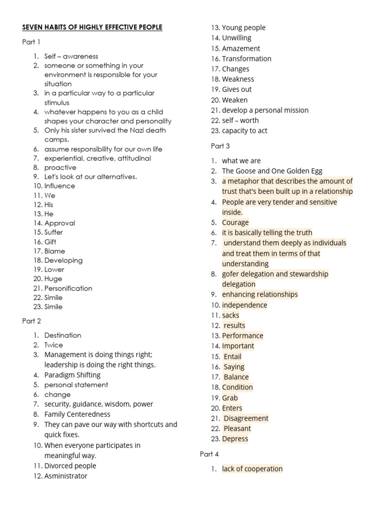 Seven Habits of Highly Effective People | PDF | Leadership | Psychology