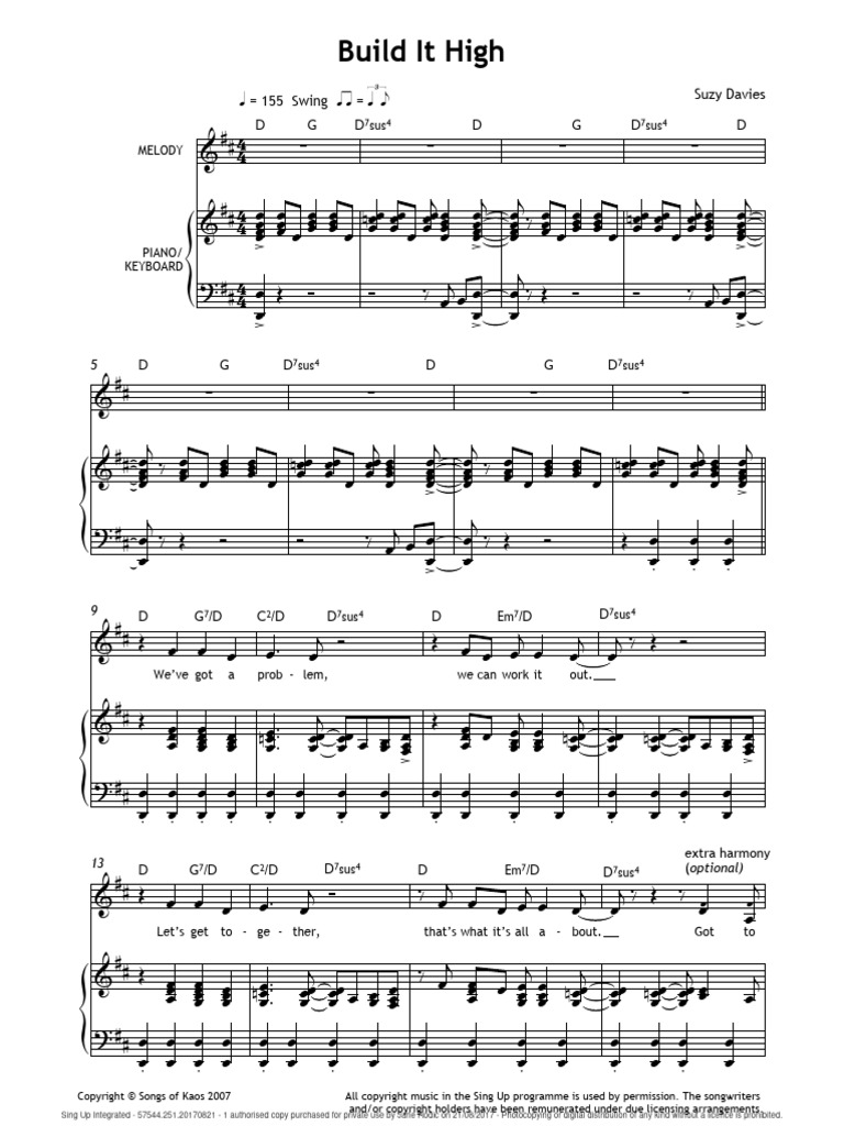 Build It High Piano-Voice-Guitar | PDF | Civil Law (Common Law ...