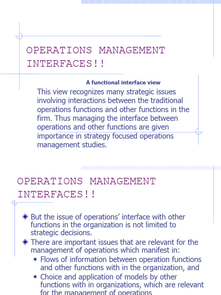 Operations Interface | PDF | Automation | Cost Accounting