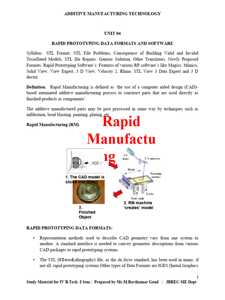 Rapid Prototyping Formats & Software | PDF | 3 D Computer Graphics | Computer Aided Design
