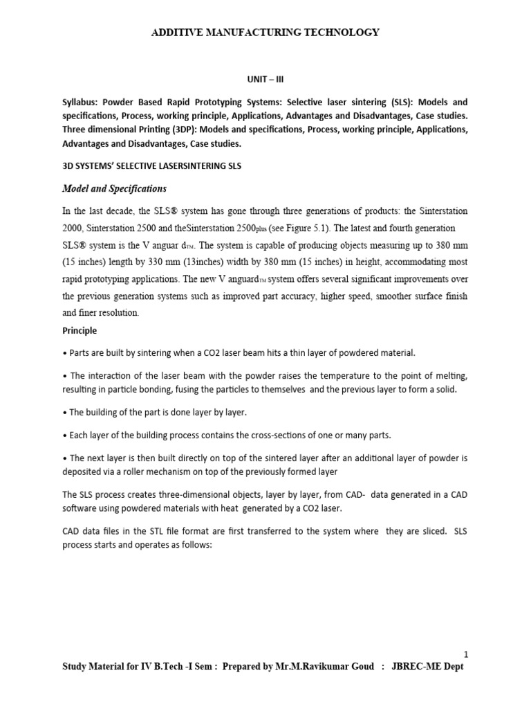 AMT UNIT 03 Study Material | PDF | 3 D Printing | Business Process
