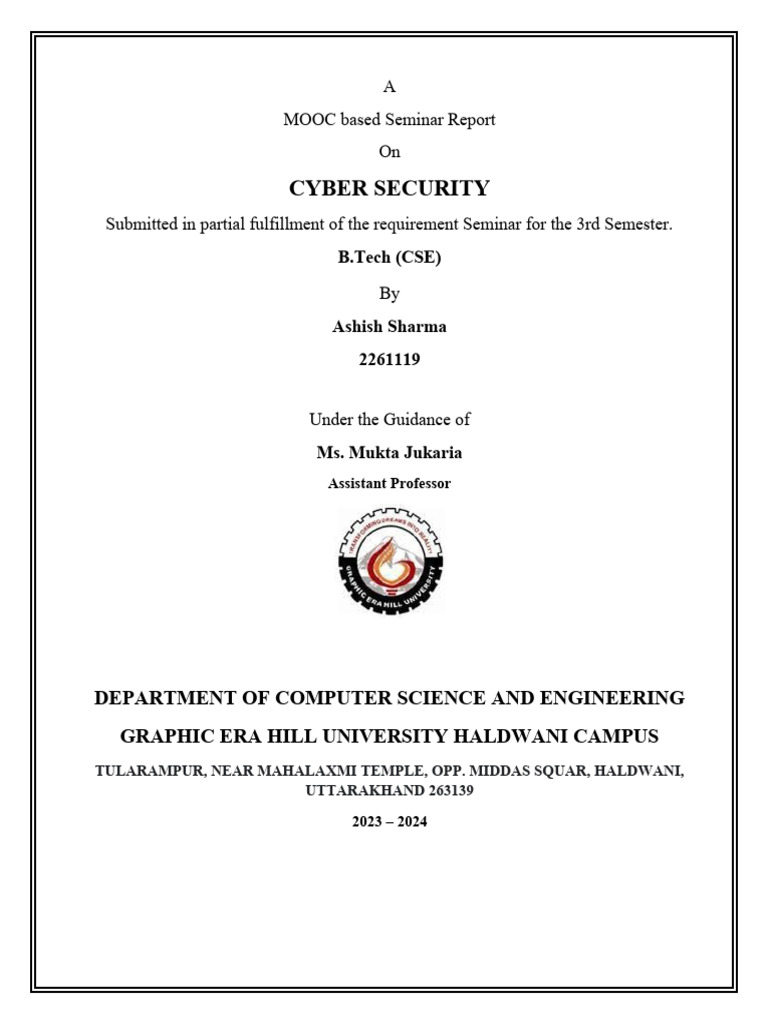 MOOC Seminar Report File Format | PDF | Security | Computer Security