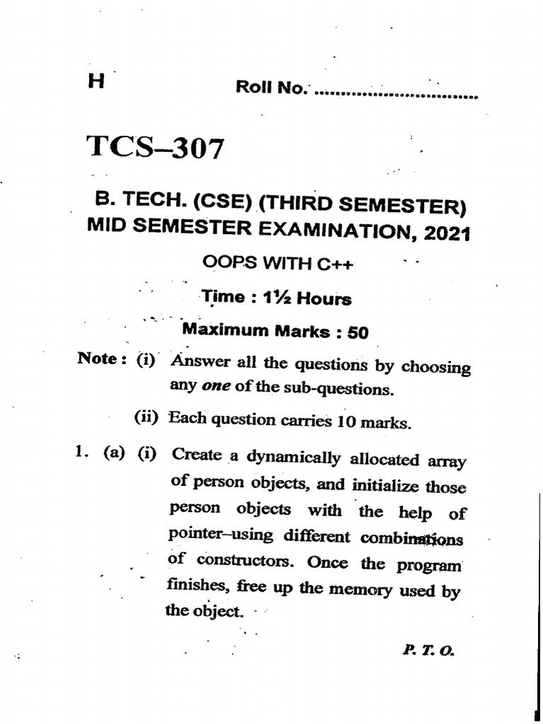 tcs307 Midsem 2021 | PDF