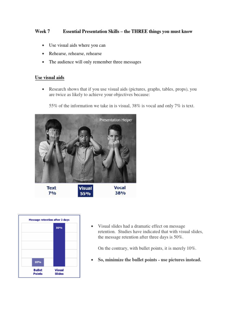 Week 7 Essential Presentation Skills | PDF