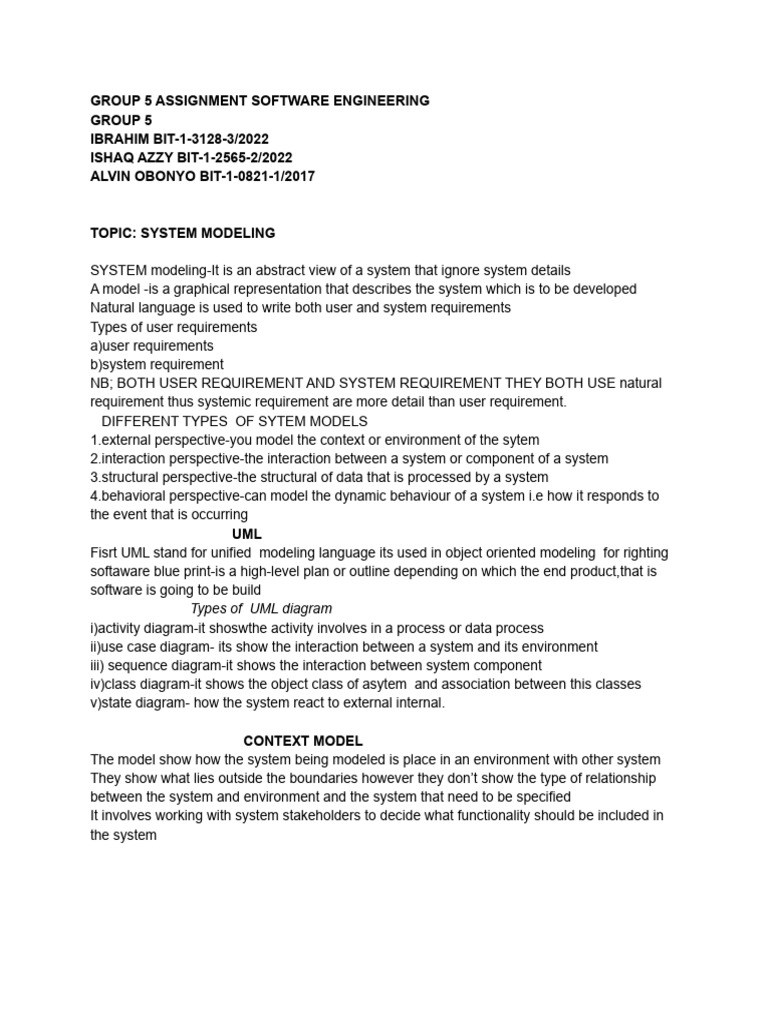 SE Ass | PDF | Class (Computer Programming) | Use Case