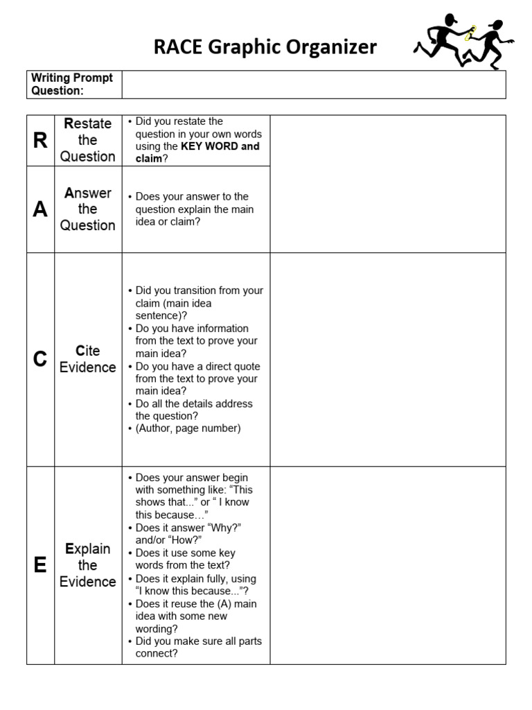 RACE Graphic Organizer for Writing | PDF