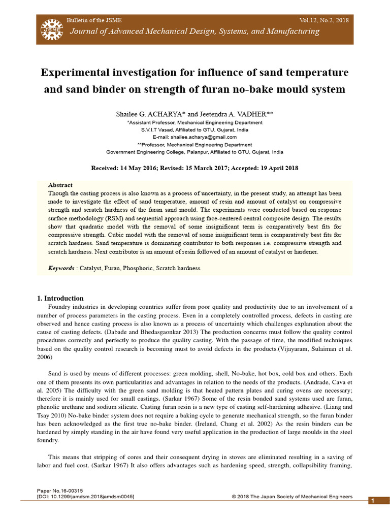 Experimental Investigation For Influence | PDF | Analysis Of Variance | Physical Sciences