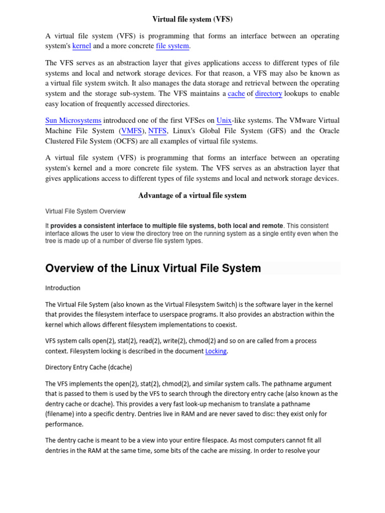 Virtual File System | PDF | File System | Information Retrieval
