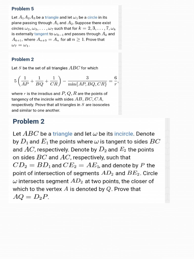 10 Problem in Geometry From Usamo Olympiad | PDF
