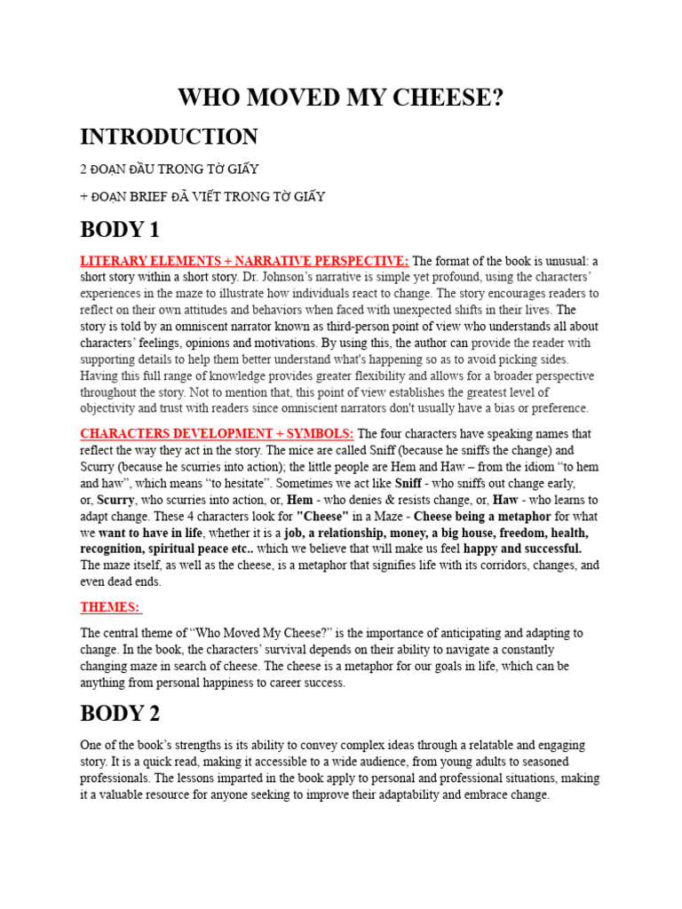 Who Moved My Cheese | PDF | Narration