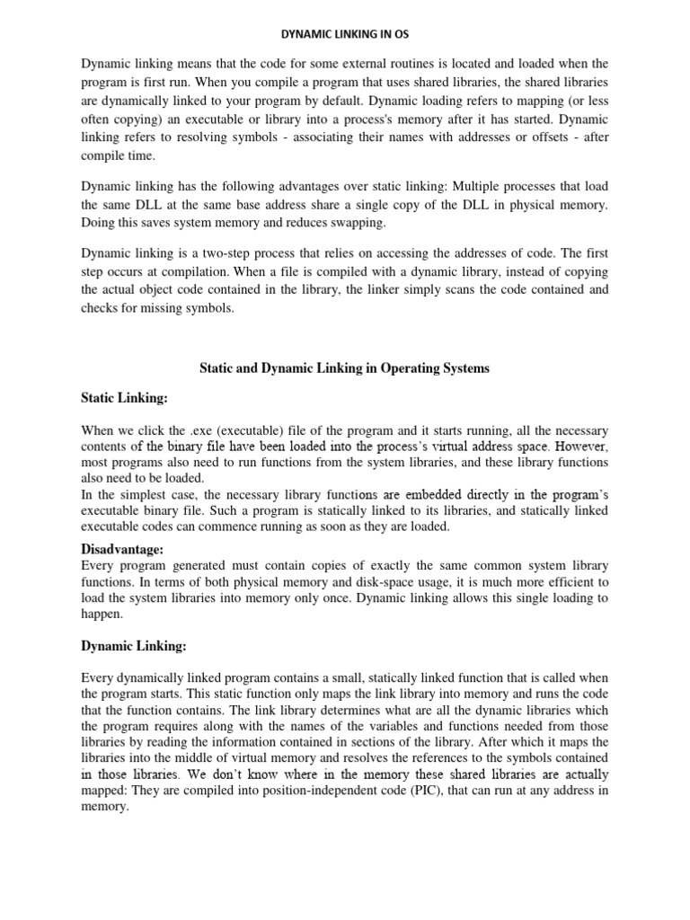 LINKING AND LOADING IN OS | PDF | Library (Computing) | Programming