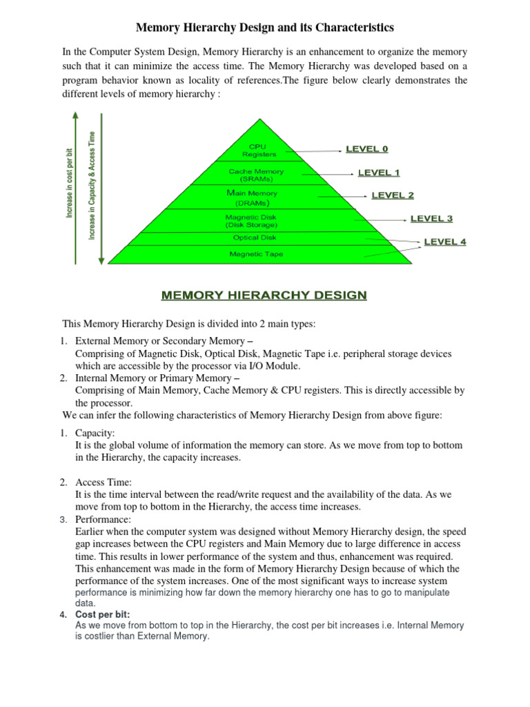 Memory Hierarchy Design and Its Characteristics | PDF Memory Hierarchy Design and Its Characteristics | PDF
