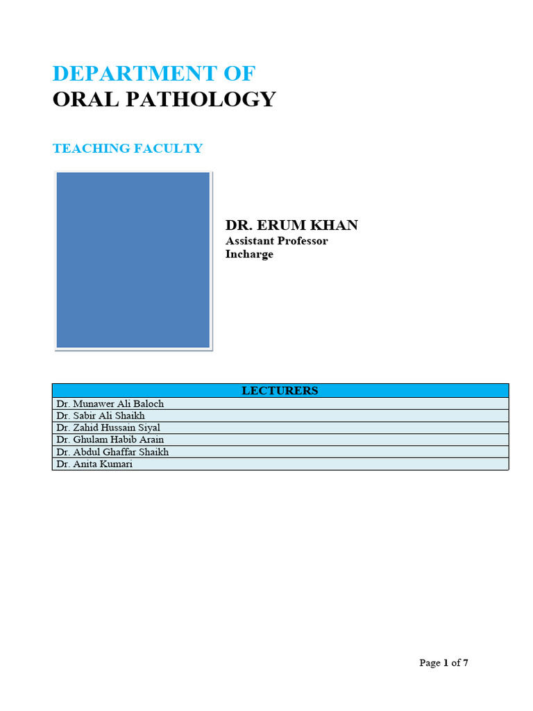 Oral Pathology Lecture and Practical Schedule | PDF | Histopathology ...
