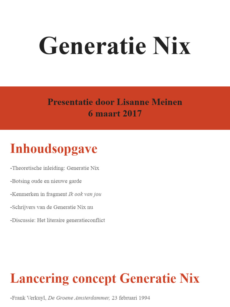 Generatie Nix | PDF