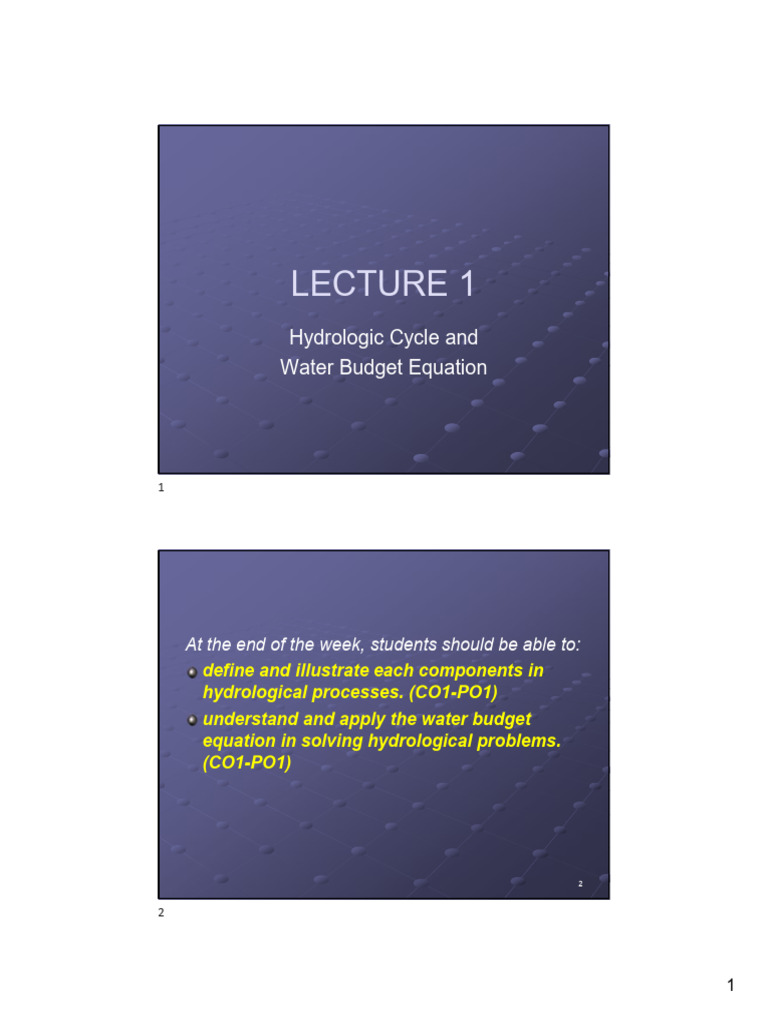 Hydrologic Cycle and Water Budget Equation | Download Free PDF | Hydrology | Drainage Basin