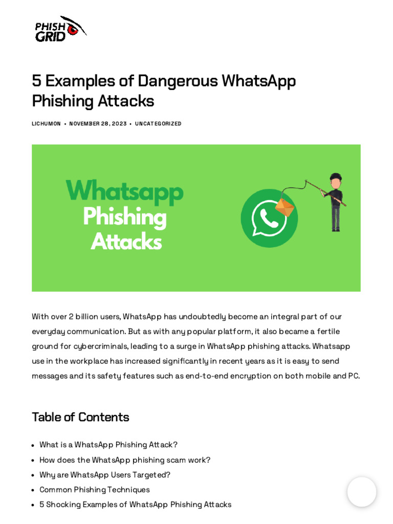 5 Dangerous WhatsApp Phishing Examples | PDF