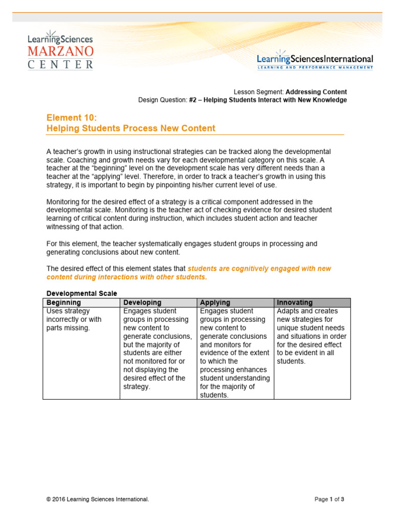 Enhanced Developmental Scale E10 | PDF | Teachers | Education Theory