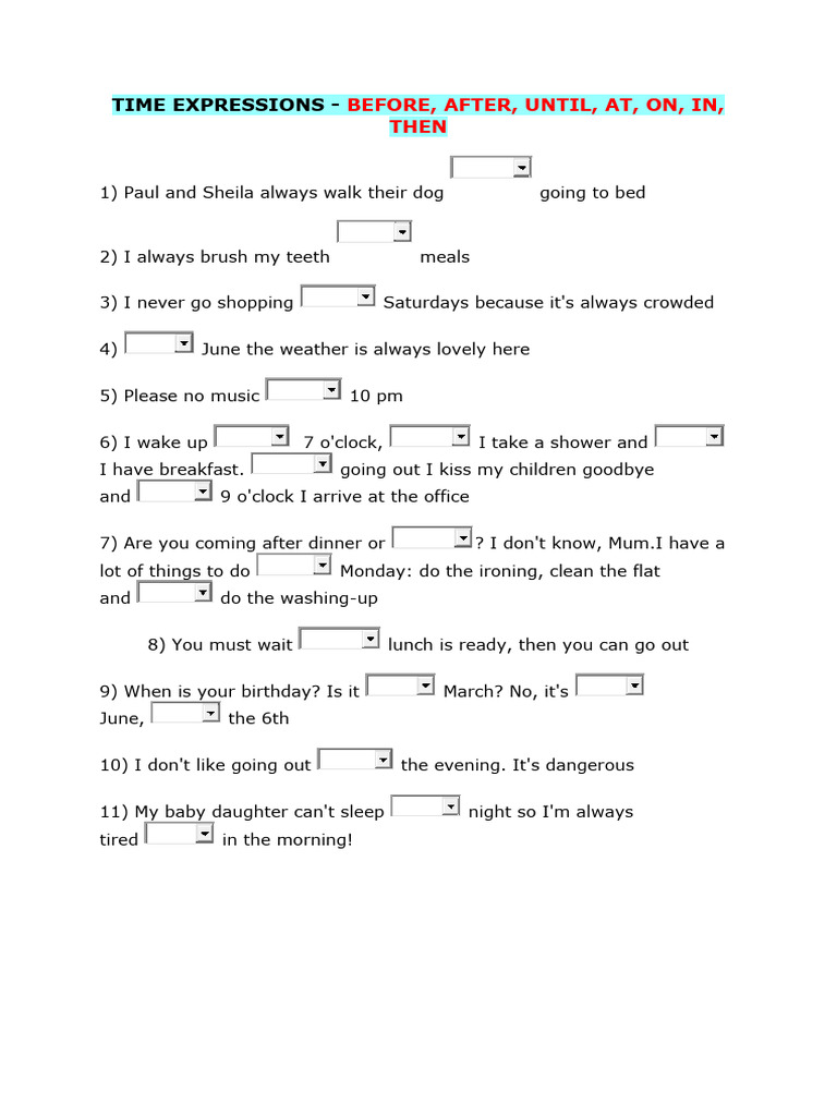 Time Expressions | PDF