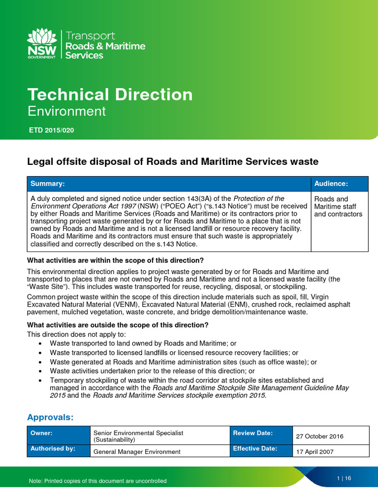 Legal Offsite Waste Disposal Guidelines | PDF | Waste | Waste Management