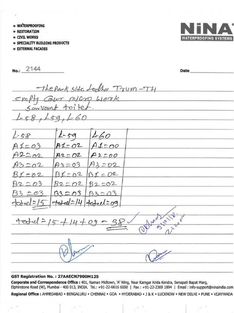 Empty Core L53 TO L60 | PDF