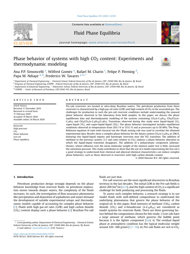 High CO2 Content Mixtures Phase Envelopes | PDF