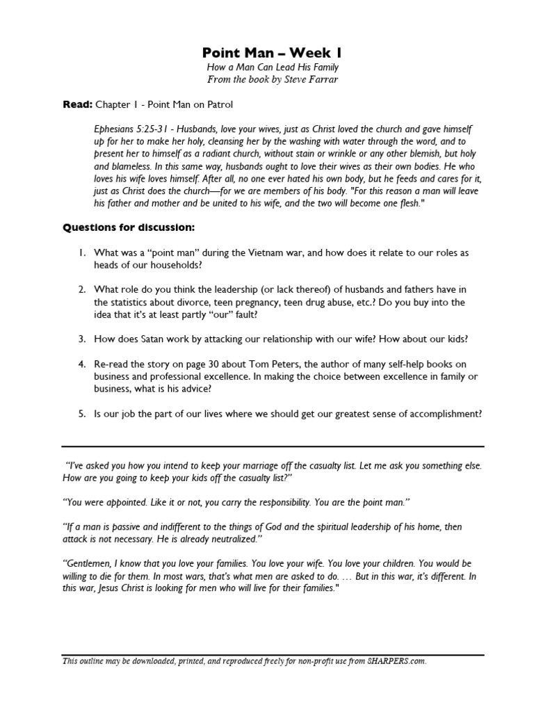 Point Man Outlines | PDF | Prayer | Book Of Proverbs