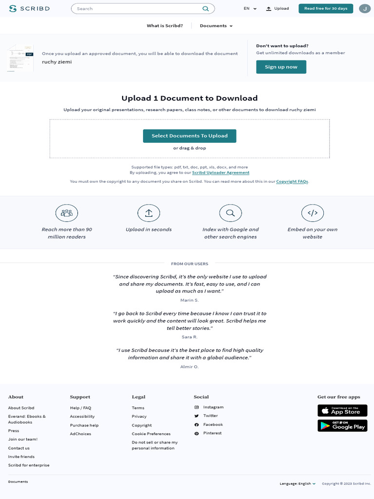 Upload A Document - Scribd | PDF | Scribd | Web 2.0