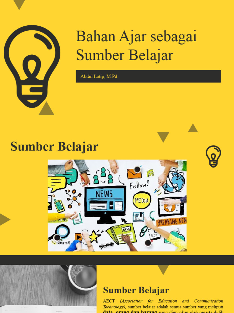 Pert 2 Bahan Ajar Sebagai Sumber Belajar | PDF | Karier & Perkembangan | Seni & Disiplin Bahasa