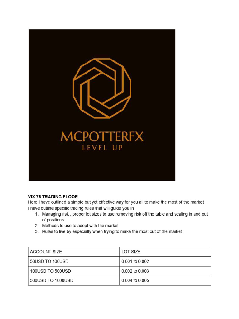 Vix 75 Trading Floor | PDF