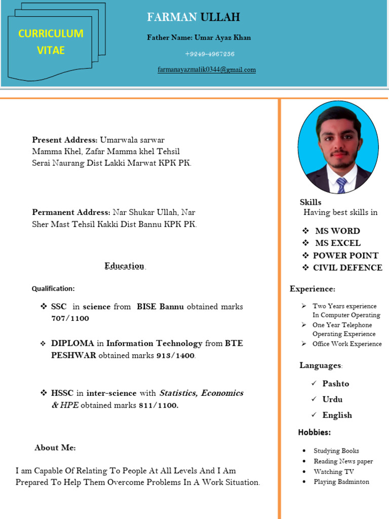 Farman Ayaz Professional CV | PDF