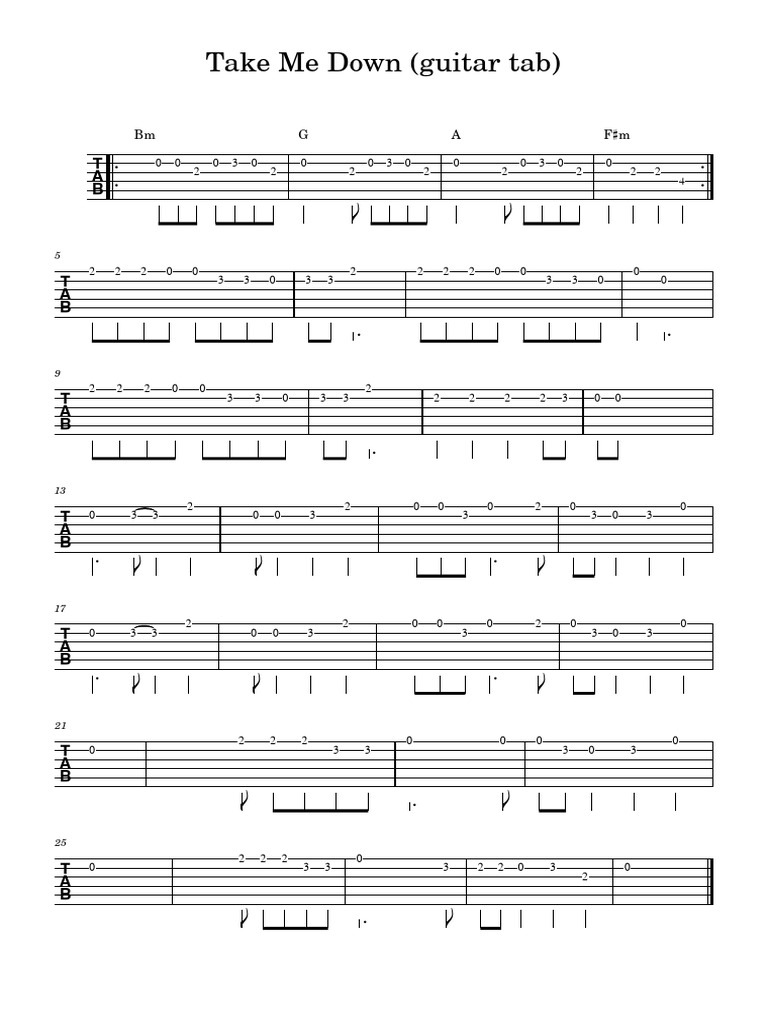 Take Me Down Guitar Tab | PDF