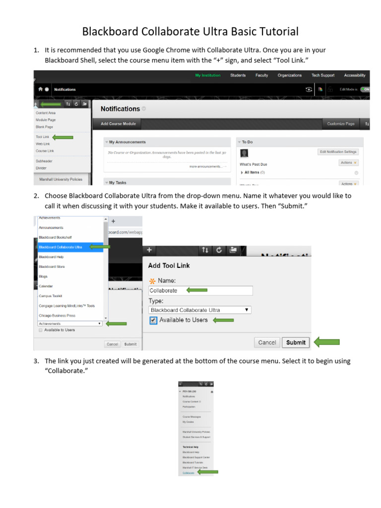 Blackboard Collaborate Ultra Basic Tutorial | PDF | Menu (Computing) | Information Technology