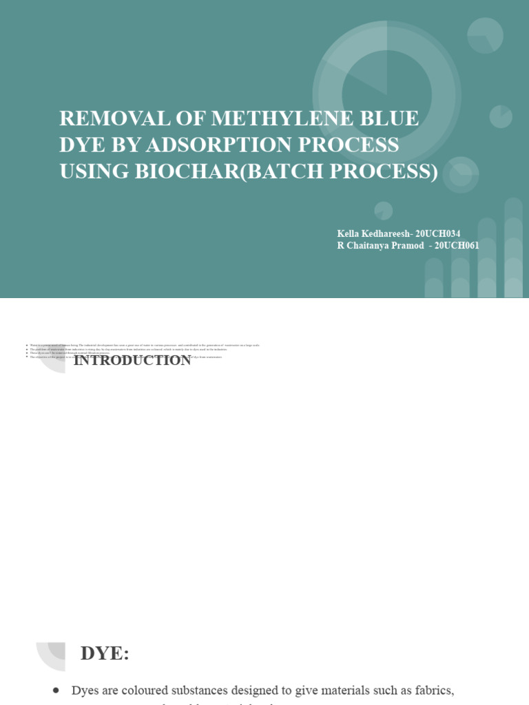 Methylene Blue Dye Removal via Biochar Adsorption | PDF | Adsorption ...