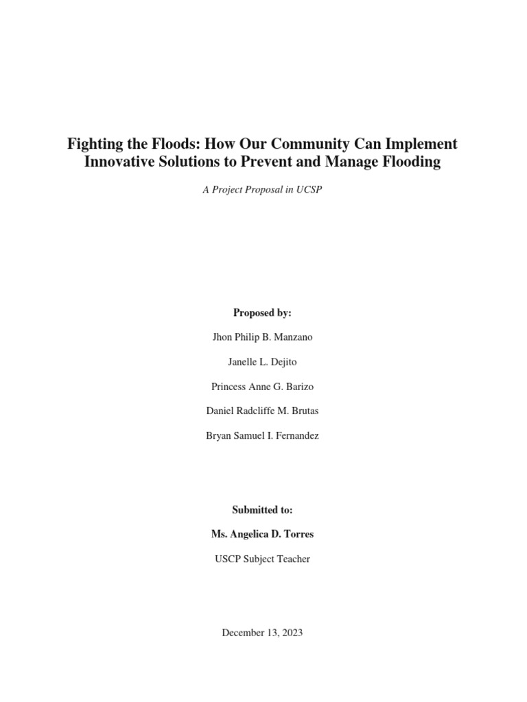 PROJECT PROPOSAL (Group 2) | PDF | Flood | Emergency Management