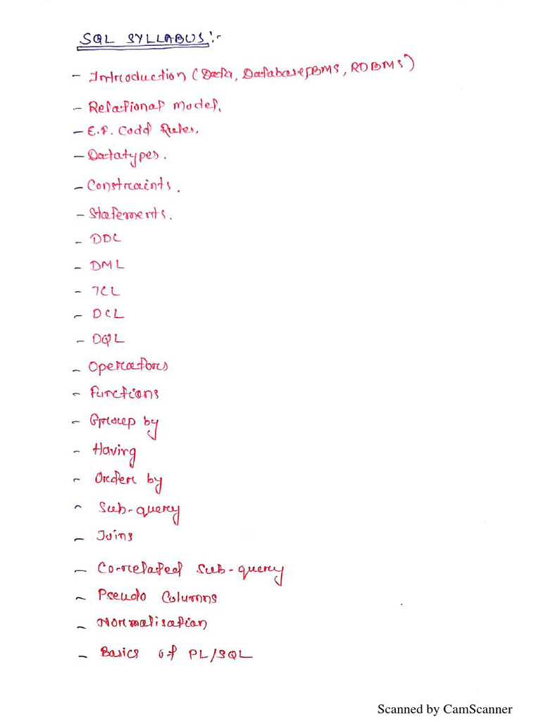 oracle sql-written-notes | PDF