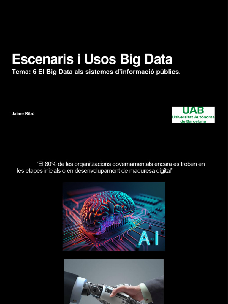 Tema 6 El Big Data Als Sistemes Dinformació Públics (B) | PDF