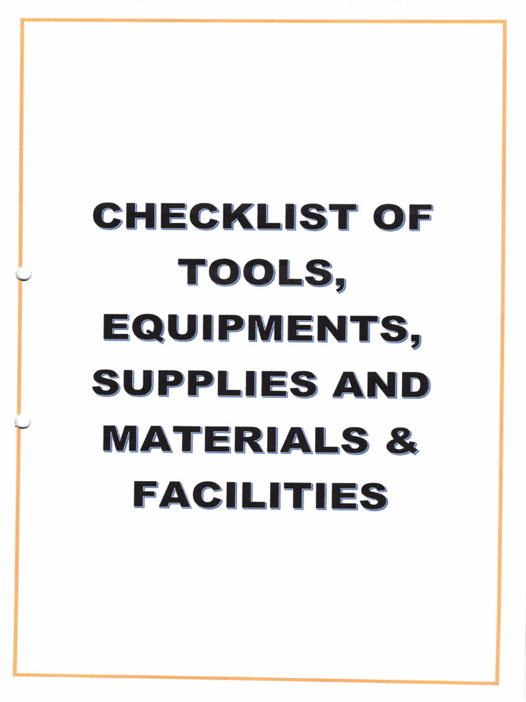Checklist of Tools Equipment | PDF | Electrical Connector ...