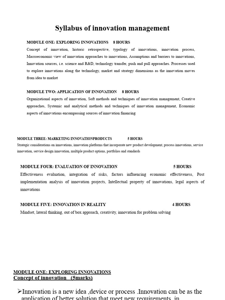 Inovation Management For MBA | PDF