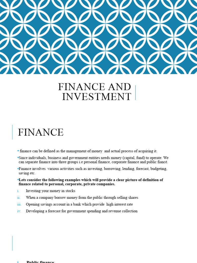 Finance and Investment | PDF | Stocks | Investing