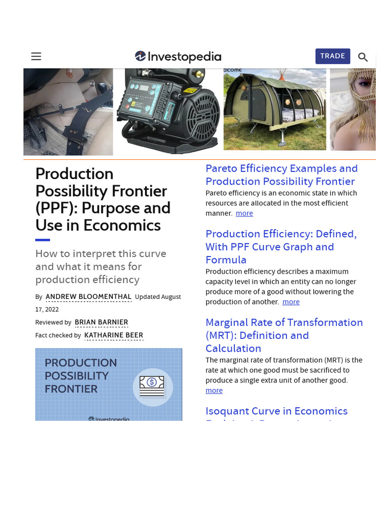 WWW Investopedia Com Terms P Productionpossibilityfrontier ASP | PDF ...