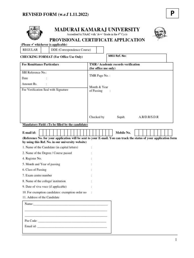 Provisional Certificate Application Form | PDF | Justice | Crime & Violence