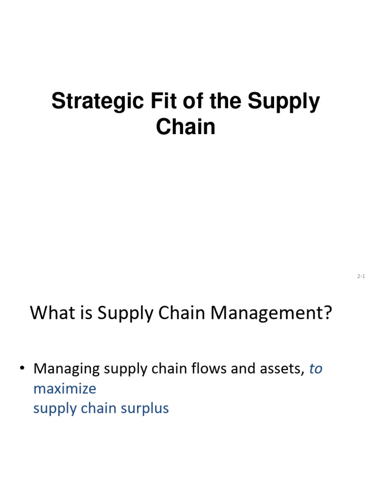 Strategic Fit Lecture 2 Pdf Strategic Management Supply Chain